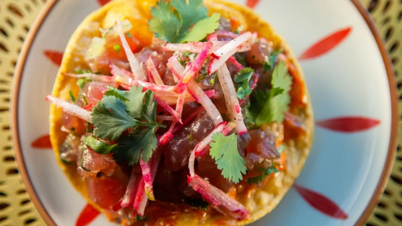 Spicy Tuna Tostada Recipe | Food Network