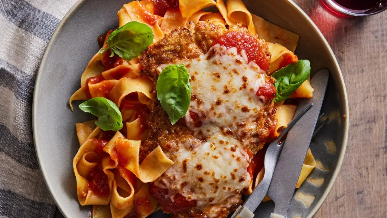 Parmesan-Crusted Chicken Parm Recipe | Food Network Kitchen | Food Network