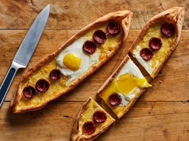 Turkish Pide with Eggs and Sucuk Recipe | Food Network Kitchen | Food ...