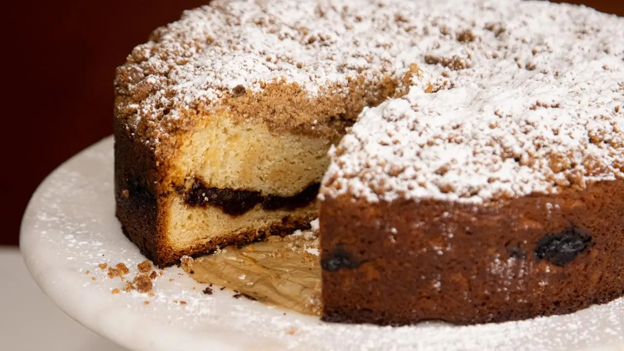 Shabbat Coffee Cake with Red Wine-Soaked Prunes Recipe | Food Network
