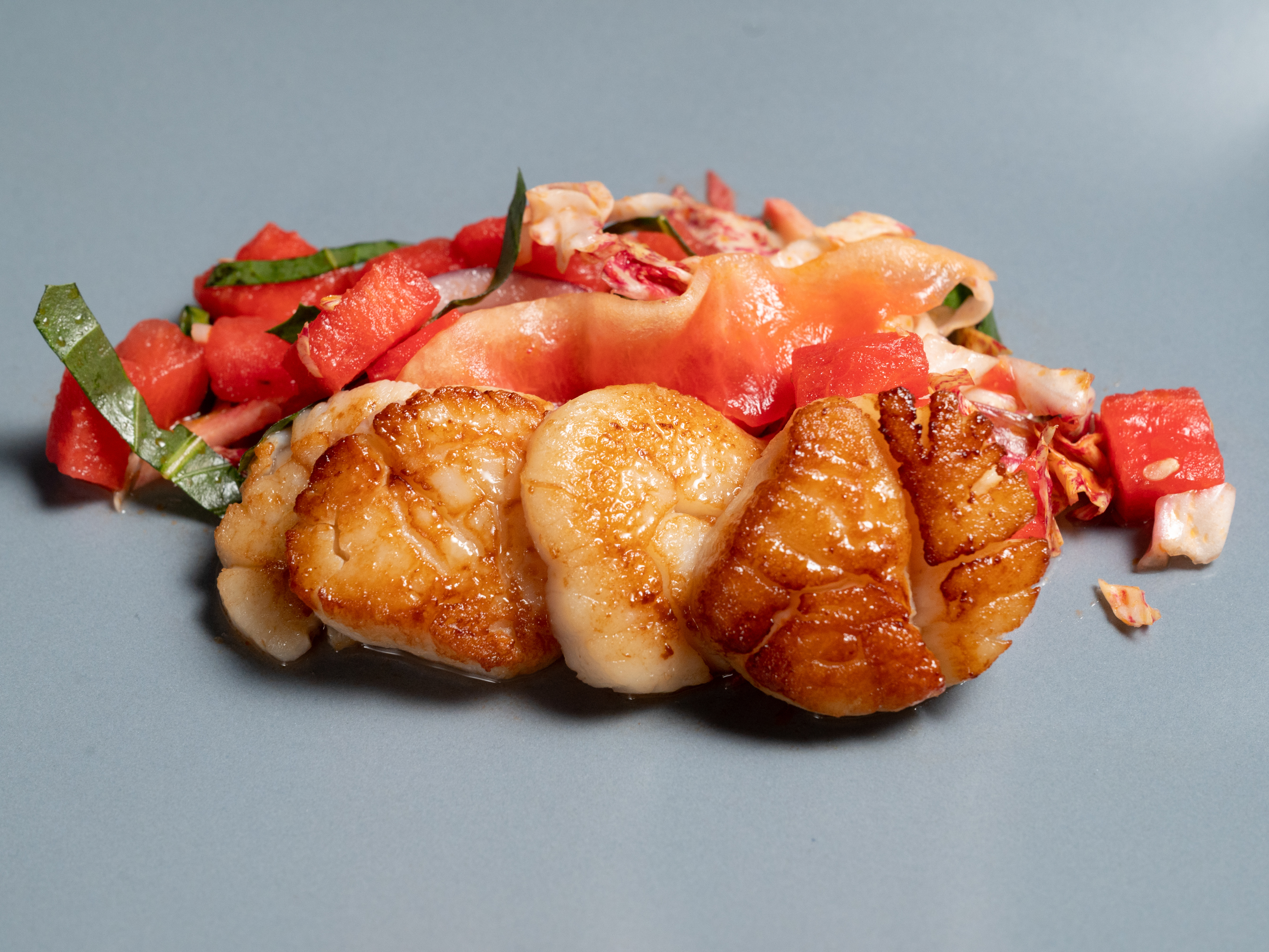 Seared Scallops with Watermelon Three Ways, Castelfranco Radicchio ...