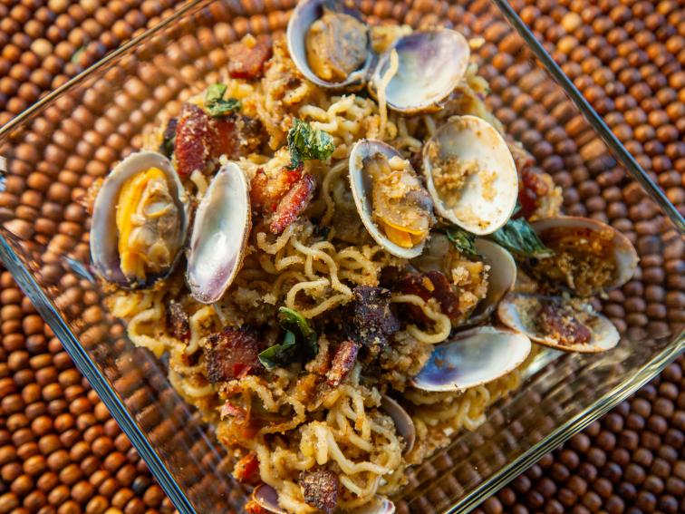 Clams Casino Mazemen Recipe | Justin Warner | Food Network