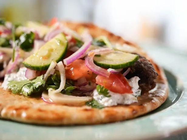 Lamb Skewer Pitas Recipe | Geoffrey Zakarian | Food Network