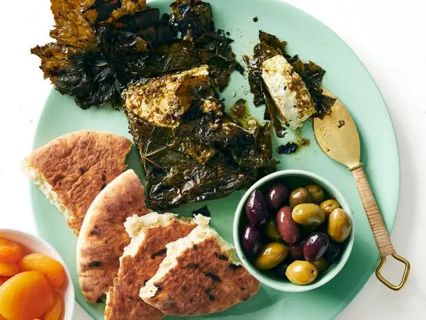 Grilled Feta Wrapped in Grape Leaves Recipe - Chef's Resource Recipes