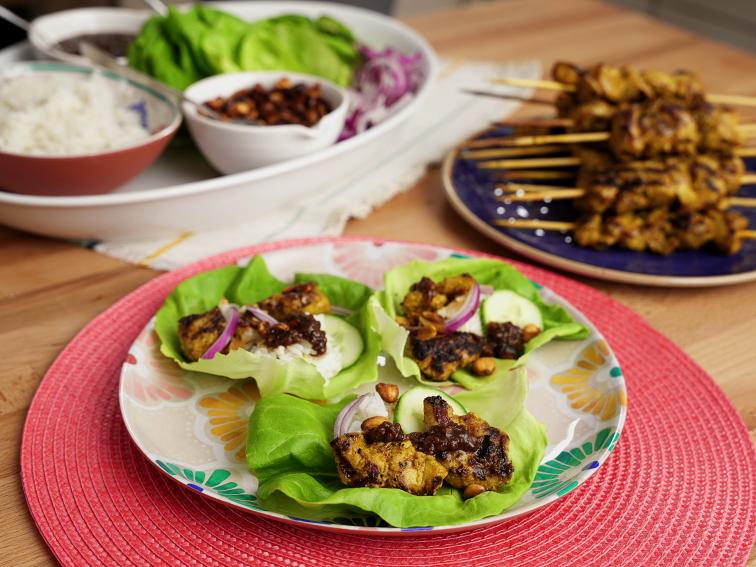 Chicken Satay Lettuce Cups Recipe | Food Network Kitchen | Food Network