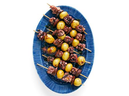 Potato-Chorizo-Octopus Skewers Recipe | Food Network Kitchen | Food Network