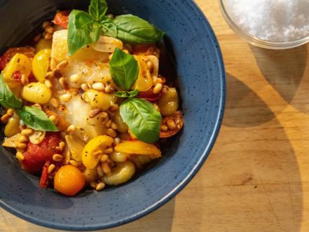Cod and Gnocchi with Tomato Confit Recipe | Food Network