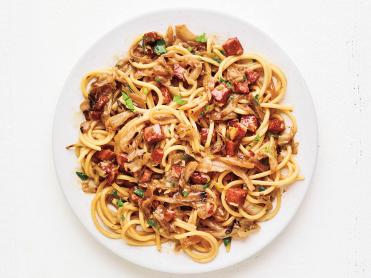 Spaghetti with Kielbasa and Caramelized Cabbage Recipe | Food Network ...