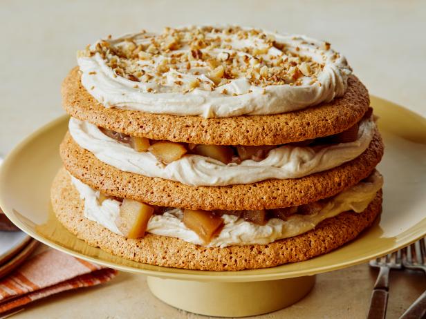 Apple-Tahini Dacquoise Cake Recipe | Food Network Kitchen | Food Network