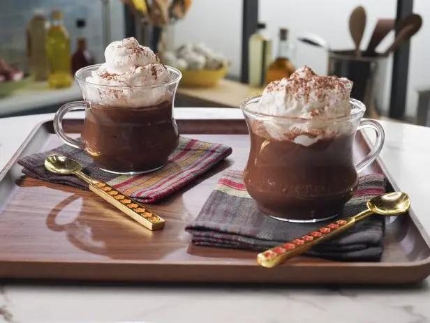 Chilled "Hot Chocolate" Pudding with Marshmallow Whipped Cream Recipe ...