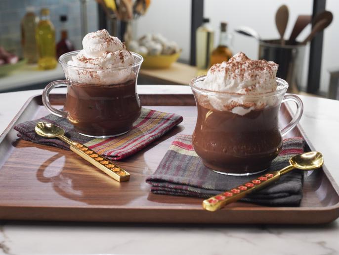 Chilled "Hot Chocolate" Pudding with Marshmallow Whipped Cream Recipe ...