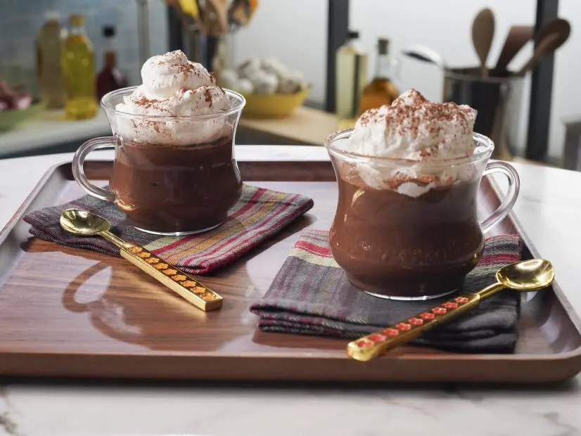 Chilled "Hot Chocolate" Pudding with Marshmallow Whipped Cream Recipe ...