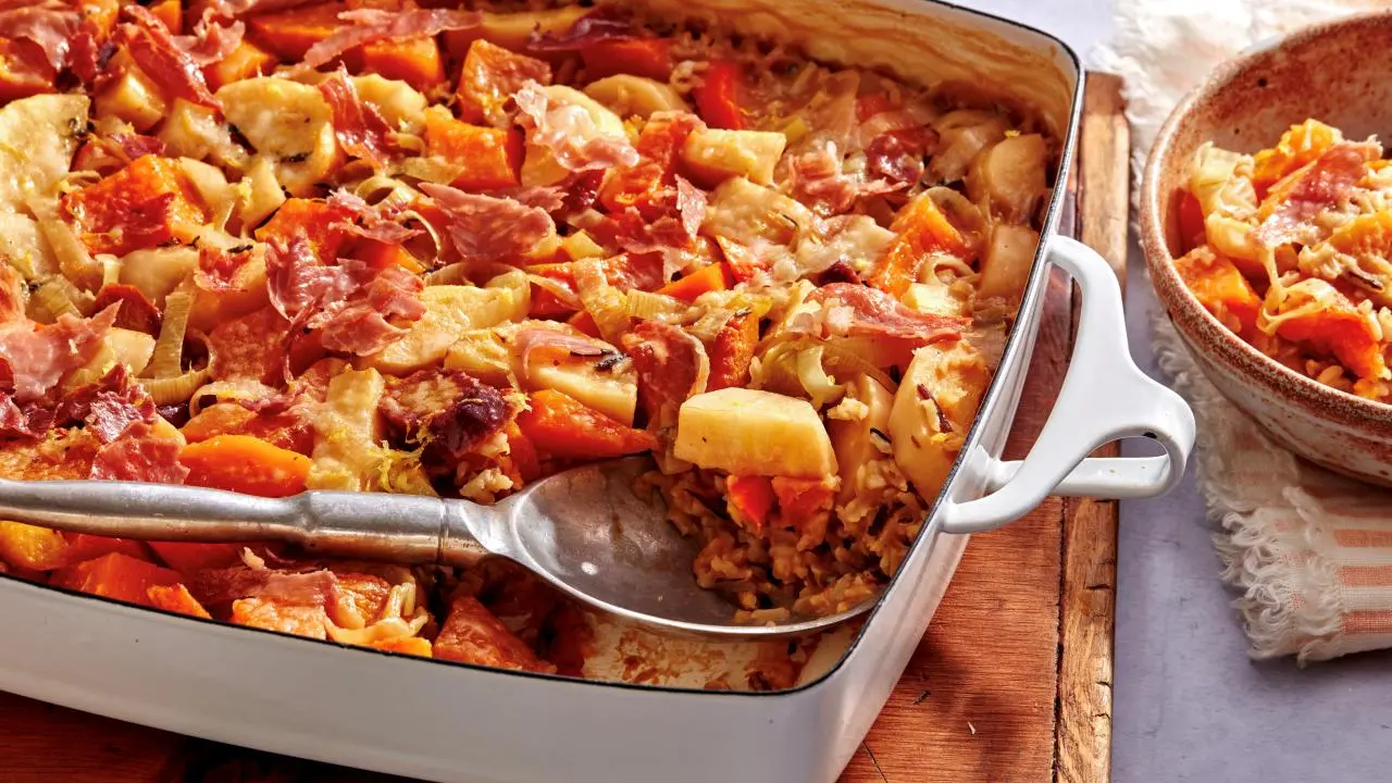 Winter Vegetable and Wild Rice Casserole Recipe | Food Network Kitchen ...