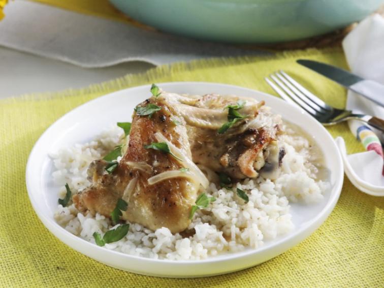 Braised Chicken with Onion Gravy Recipe | Kardea Brown | Food Network