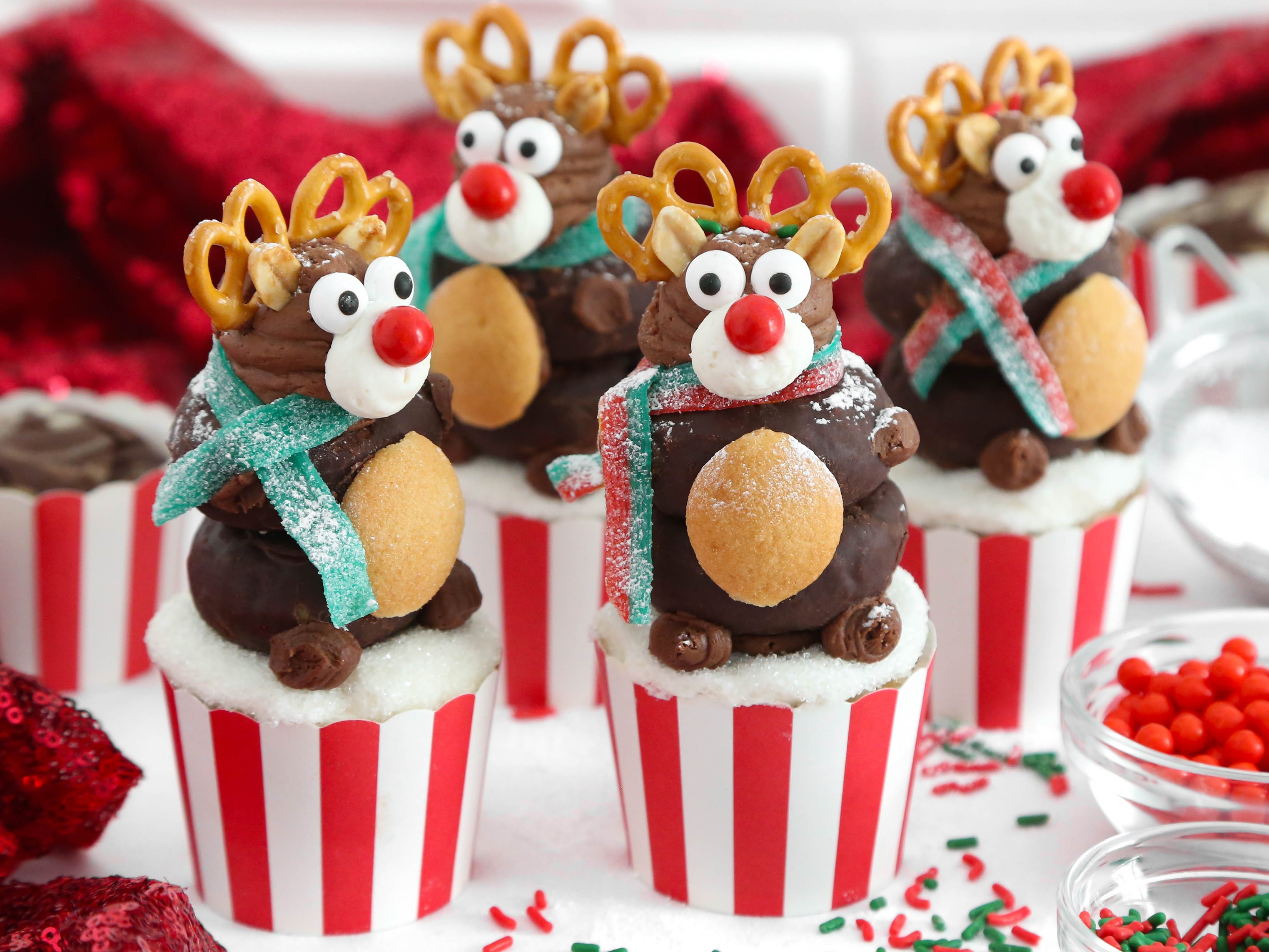 Eggnog-and-Chocolate Reindeer Cupcakes Recipe - Chef's Resource Recipes