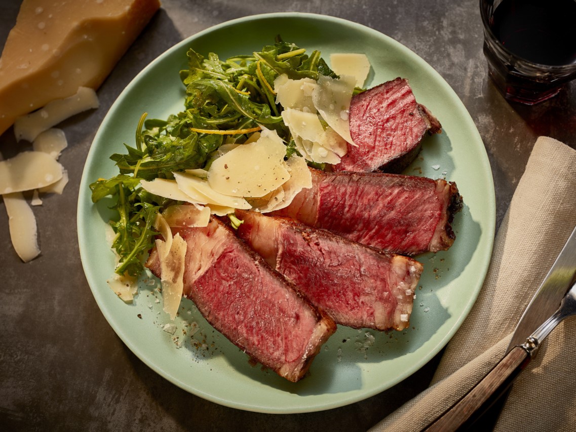 Reverse-Seared Steak with Parmesan and Arugula Recipe - Chef's Resource ...