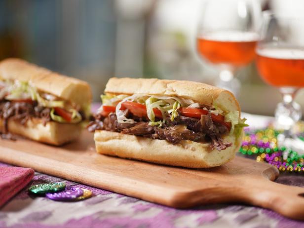 Roast Beef Debris Po' Boy Recipe | Jeff Mauro | Food Network