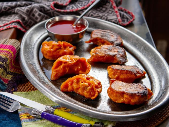 Ms. Chi's Jumbo Cheeseburger Potstickers Recipe | Food Network