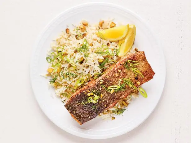 Spiced Salmon with Lemon Rice Recipe | Food Network Kitchen | Food Network