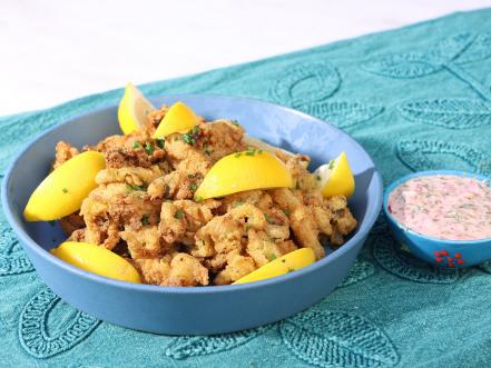 Fried Clams with Tartar Dipping Sauce Recipe | Michael Symon | Food Network