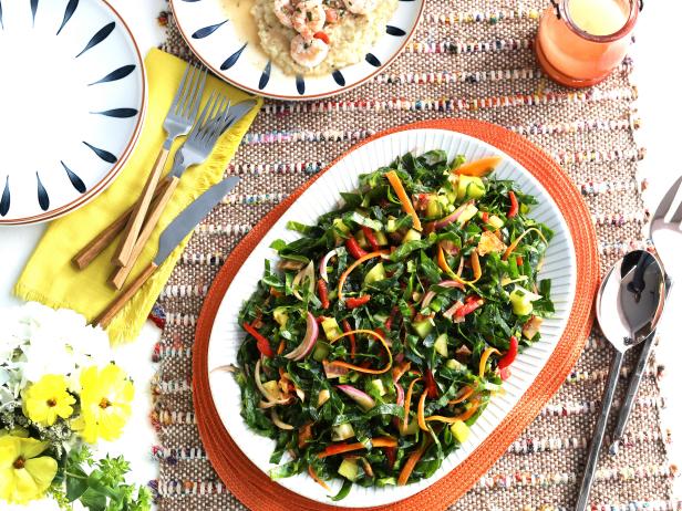 Carolina Collard Green Salad Recipe | Kardea Brown | Food Network