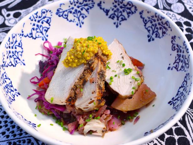 Pastrami Spiced Pork Chops with Braised Vegetables Recipe | Michael ...