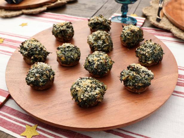 Spinach Artichoke-Stuffed Mushrooms Recipe | Valerie Bertinelli | Food ...