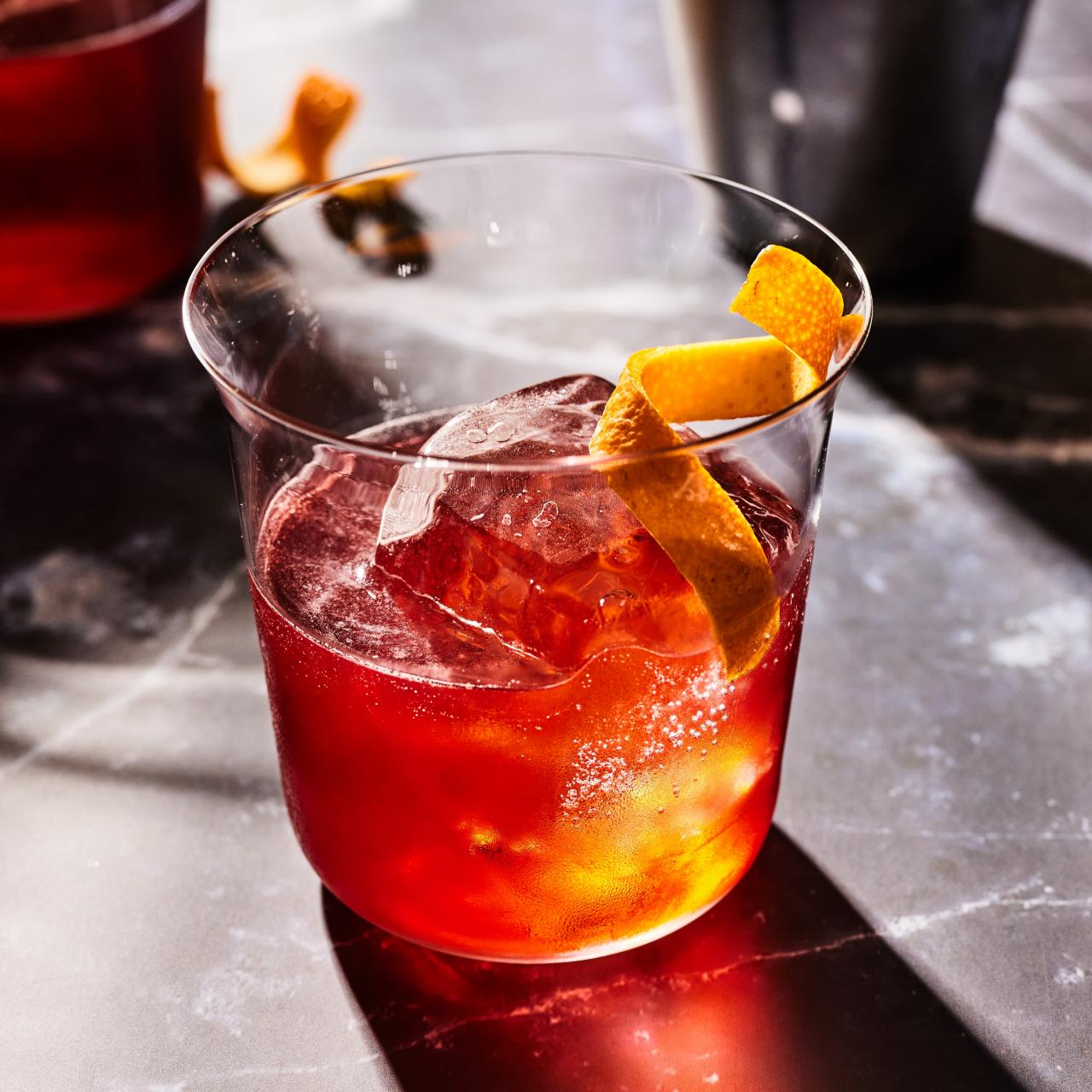 Negroni With Giant Ice Ball