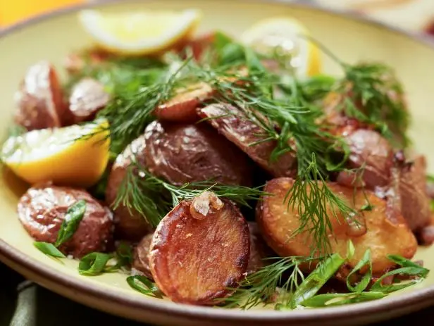 Shallow Fried Potatoes with Lemon, Dill & Scallions Recipe - Chef's ...