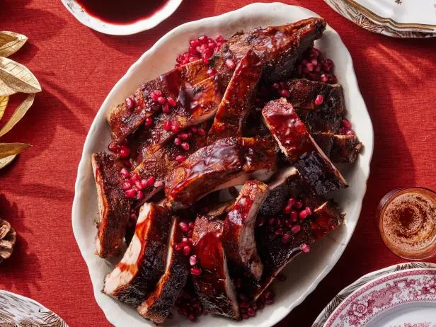 Pomegranate-Glazed Christmas Ribs Recipe | Food Network Kitchen | Food ...