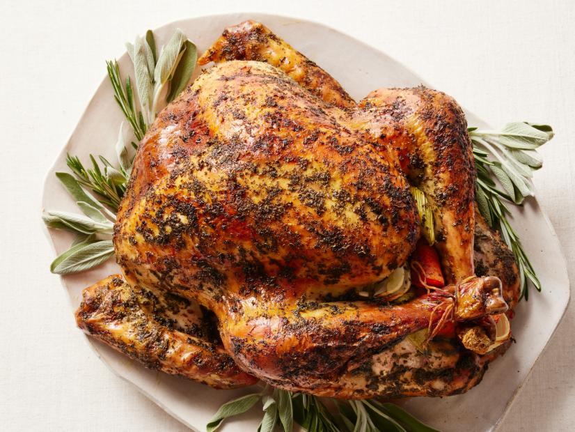 Fresh Herb Butter-Basted Turkey Recipe | Bobby Flay | Food Network