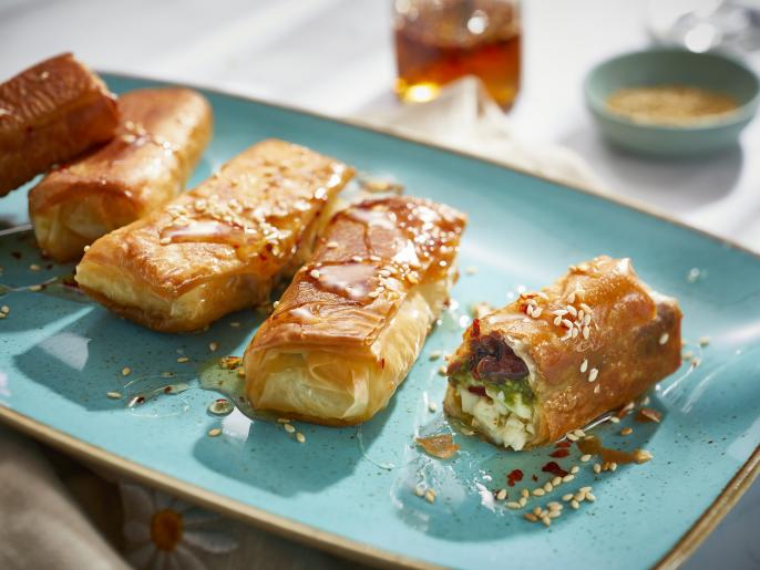 Phyllo Wrapped Fried Feta Recipe | Food Network