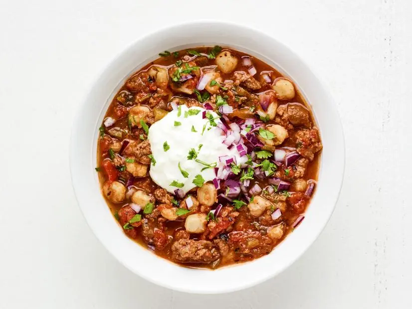 Bison Chili with Hominy Recipe | Food Network Kitchen | Food Network
