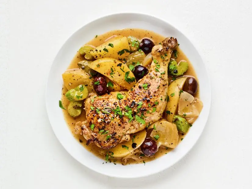 Braised Chicken Legs with Potatoes, Olives and Lemon Recipe | Food ...