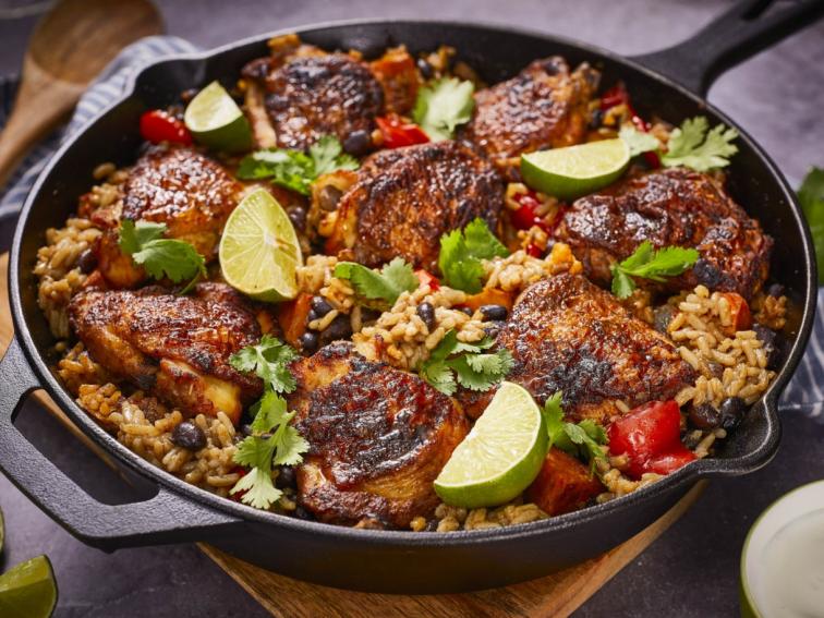 Tex-Mex Chicken and Rice Bake Recipe | Food Network
