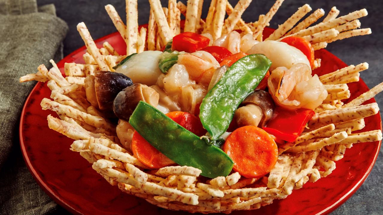 Seafood Bird S Nest Recipe Food Network Kitchen Food Network