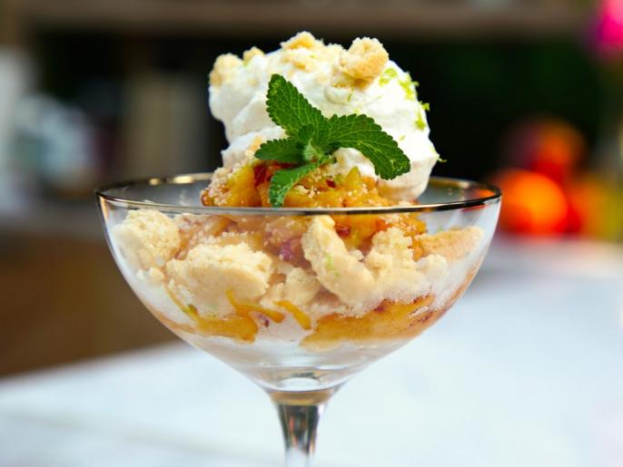 Frozen Peaches and Cream Recipe | Michael Symon | Food Network