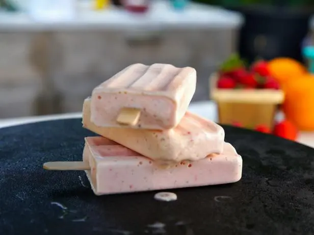 Orange-Strawberry Cream Pops Recipe | Michael Symon | Food Network