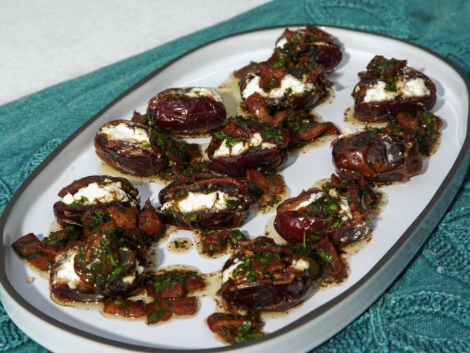 Dates Stuffed with Goat Cheese in Bacon Brown Butter Recipe | Michael ...
