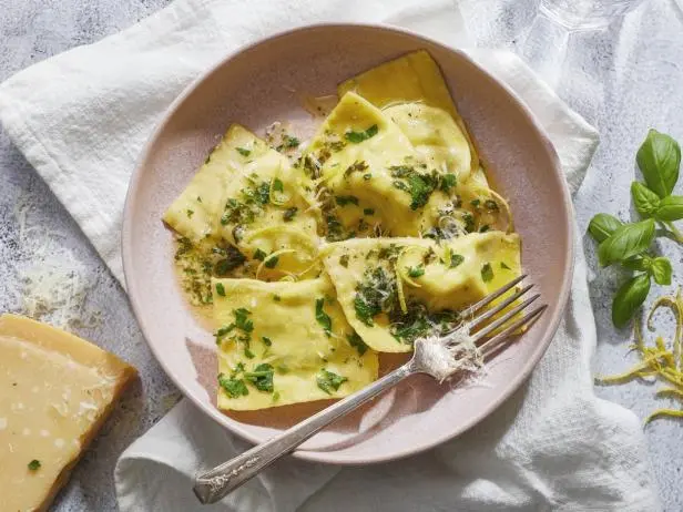 Homemade Cheese Ravioli with Garlic Butter Recipe | Food Network