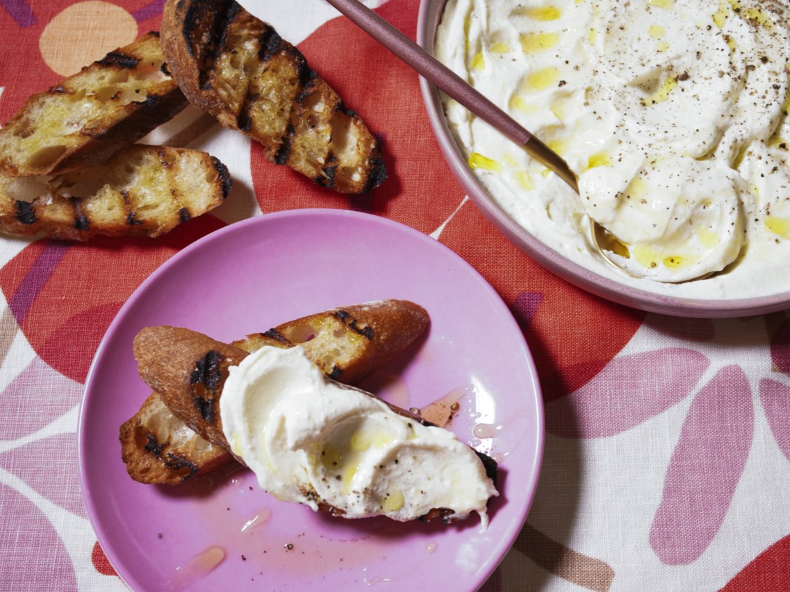 Sunny's Easy and Bright Whipped Ricotta with Charred Rosemary Bread ...
