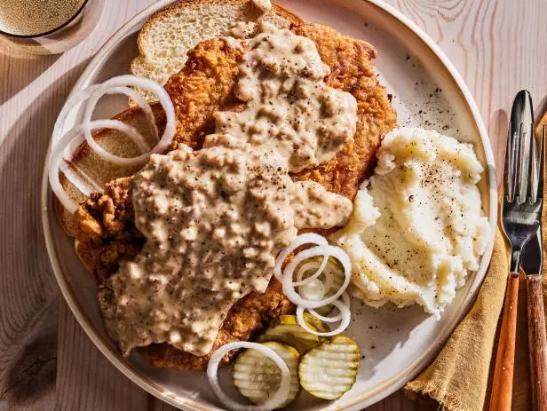 Chicken Fried Steak with Sausage Cream Gravy Recipe | Carla Hall | Food ...
