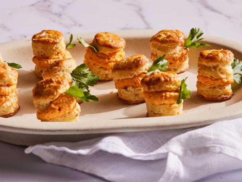 One-Bite Black Pepper Biscuits with French Pimento Cheese Recipe ...
