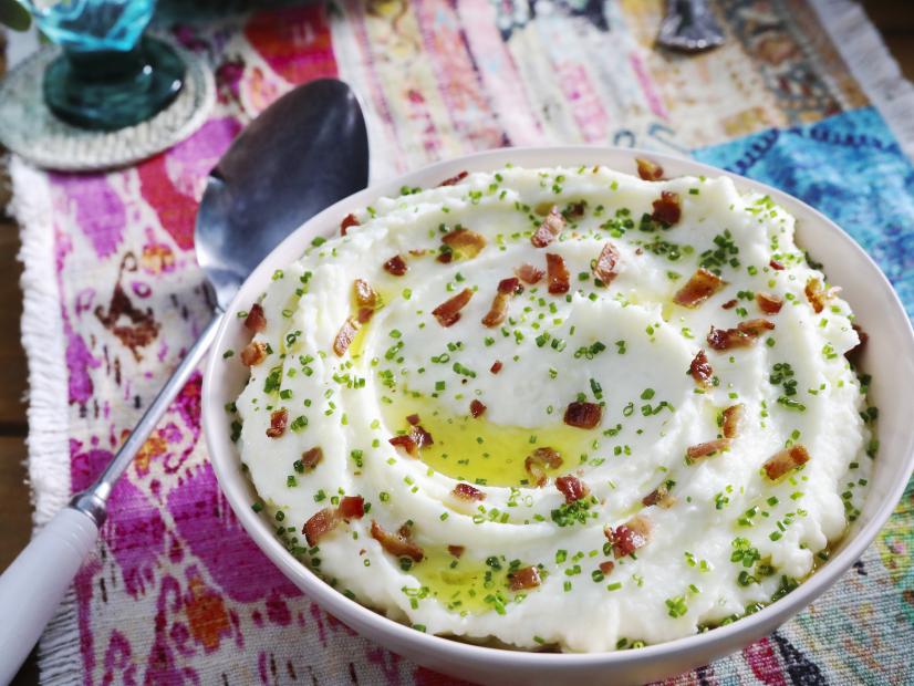 Confit Garlic Mashed Potatoes with Chives and Bacon Bits Recipe | Kardea Brown | Food Network