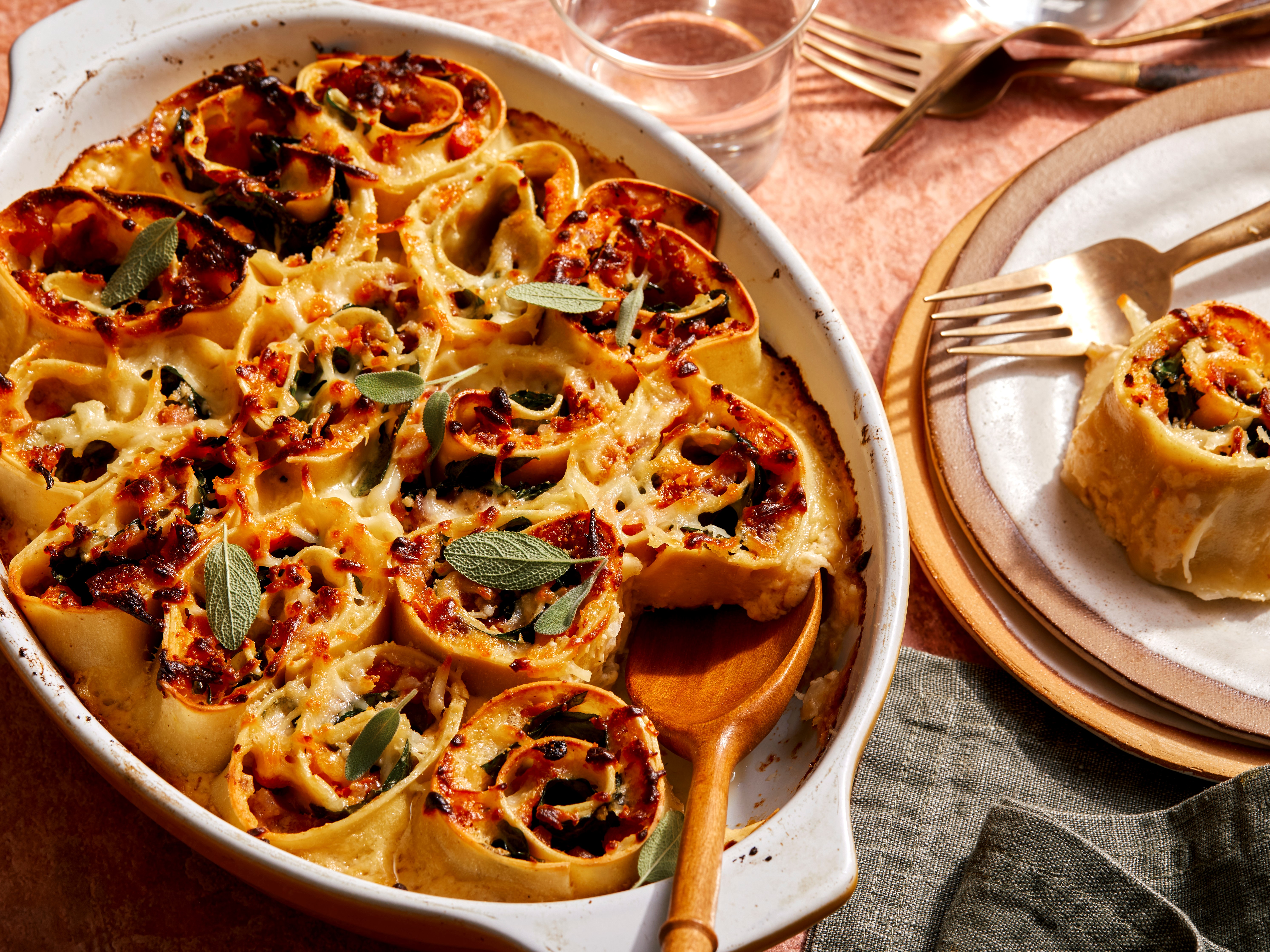 Butternut Squash Lasagna Pinwheels Recipe - Chef's Resource Recipes