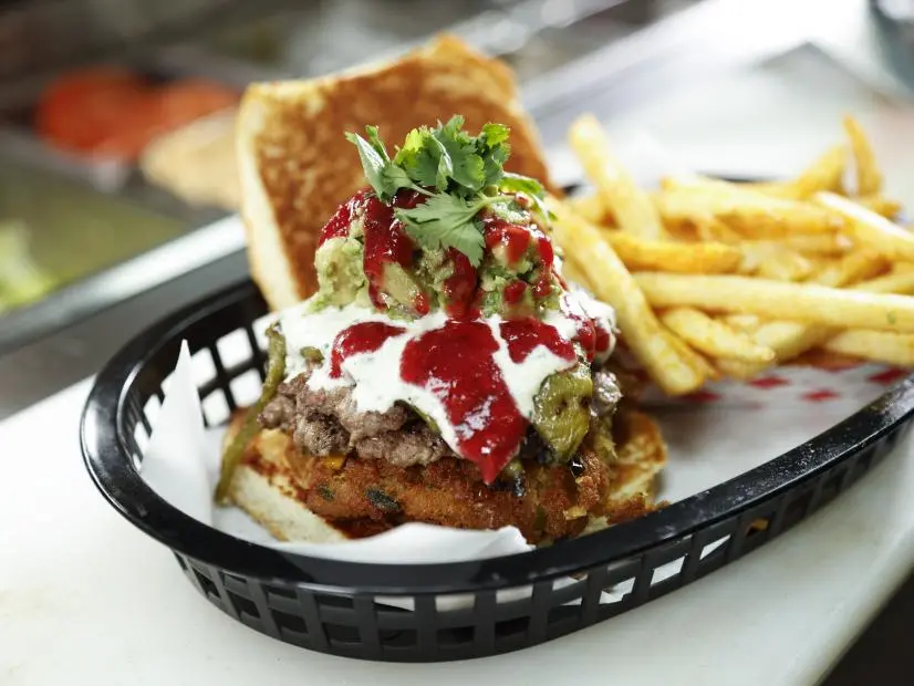 Fritter Burger Recipe | Food Network