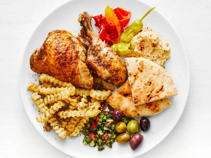 Shawarma-Spiced Chicken Legs With Za’atar Fries Recipe | Food Network ...