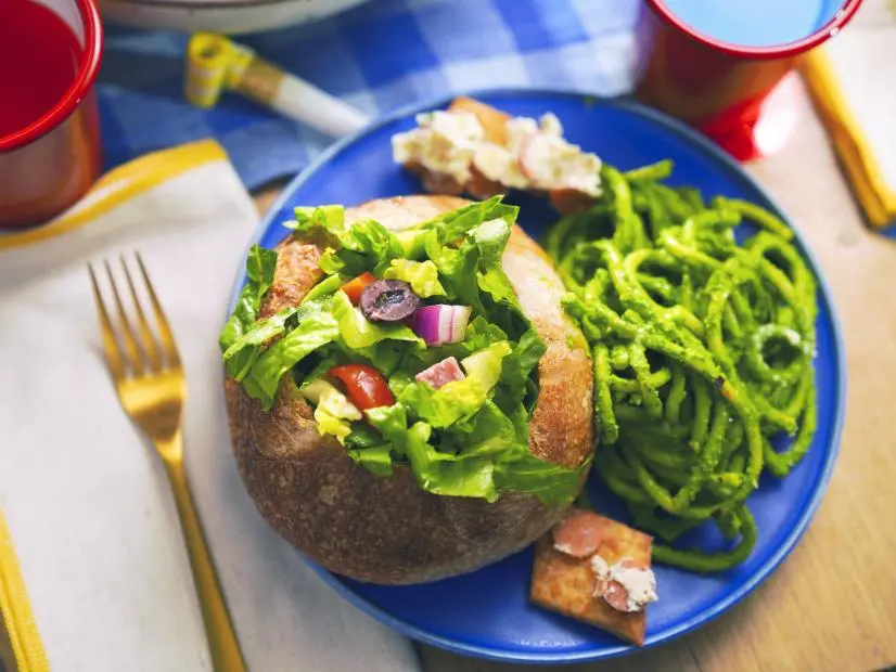 Salami Chopped Salad in Bread Bowls Recipe | Molly Yeh | Food Network