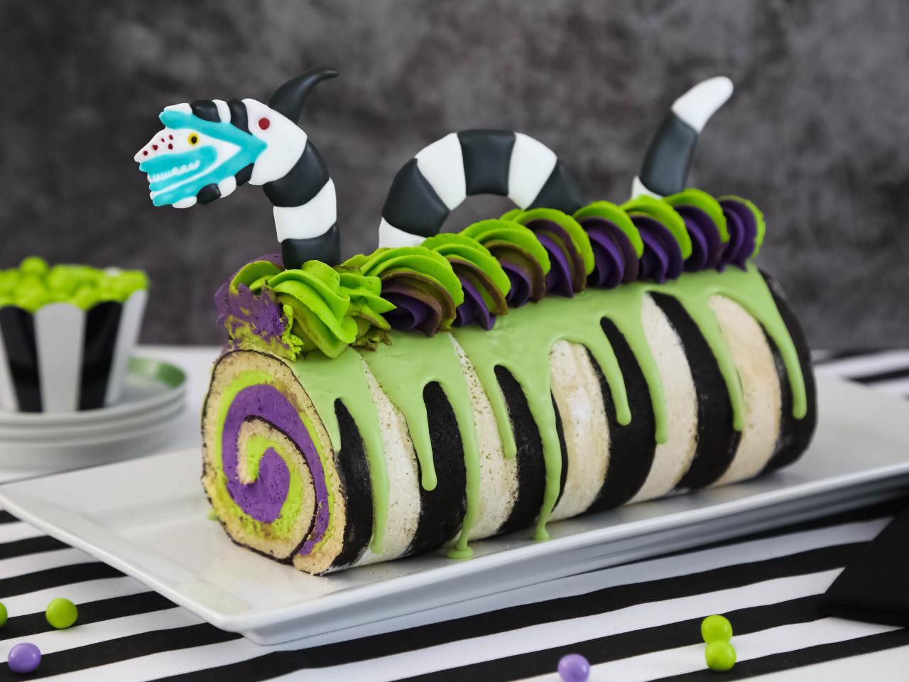 Beetlejuice Sandworm Cake Roll Template | Food Network