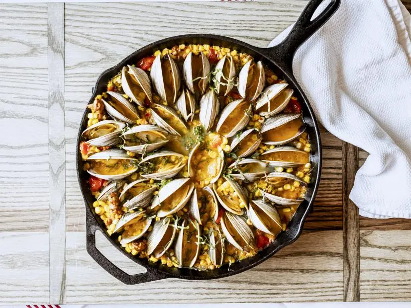 Summer Skillet with Clams, Sausage and Corn Recipe | Ina Garten | Food ...